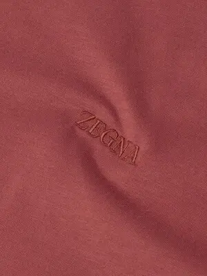 Zegna Slim-fit Logo-embroidered Cotton-jersey T-shirt - Red