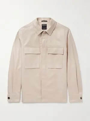 Zegna Linen-twill Overshirt - Neutrals