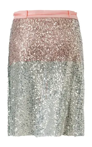 SIEDRES Shailene Low-rise Sequined Midi Skirt