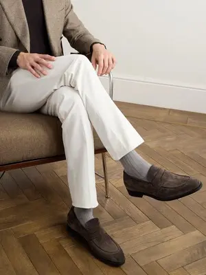 Zegna Classic Suede Penny Loafers - Brown