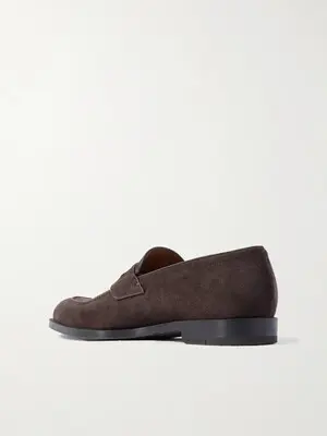 Zegna Classic Suede Penny Loafers - Brown