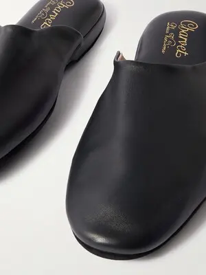 Charvet Nappa Leather Slippers - Black