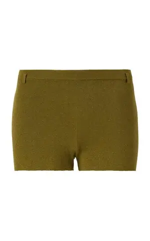 SIEDRES Sou Metallic Knit Shorts - Khaki