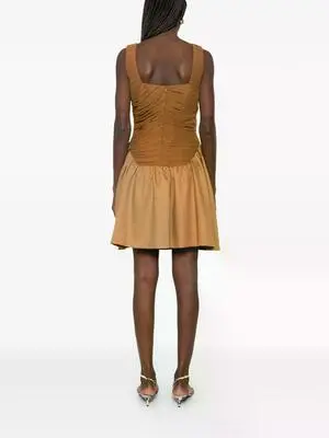 ABADIA Kaya Mini Dress - Brown