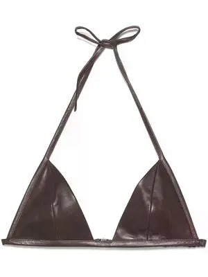 Rick Owens Leather Bra Top - Brown