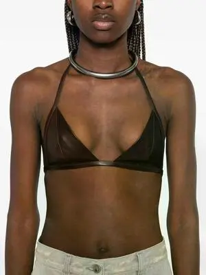 Rick Owens Leather Bra Top - Brown