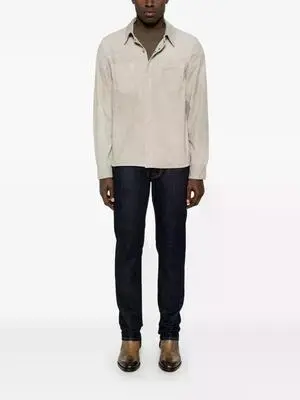 GIORGIO BRATO Suede Shirt - Grey