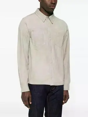 GIORGIO BRATO Suede Shirt - Grey