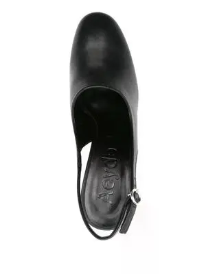 AeydĒ 75mm Leather Slingback Pumps