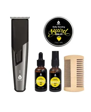 PURSONIC Mario Lopez Rechargeable S Grooming & Beard Care Bundle – Complete Hair - Black