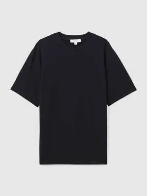 REISS Wick Textured Crew-neck T-shirt - Navy