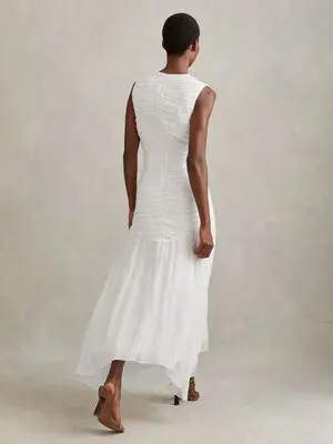REISS Saffy Ruched Bodycon Midi Dress