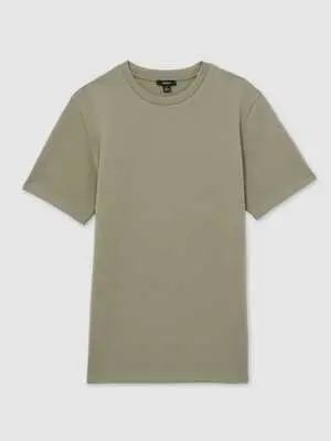 REISS Interlock Jersey Crew-neck T-shirt - Sage