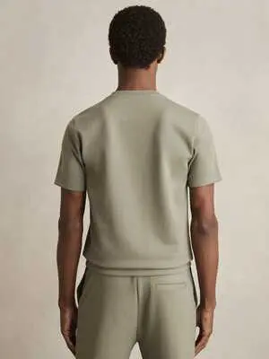 REISS Interlock Jersey Crew-neck T-shirt - Sage