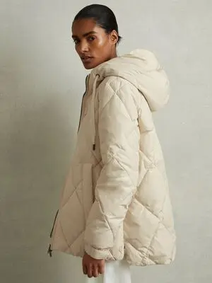 REISS Thea Quilted Puffer Coat