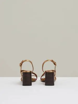 REISS Alice Strappy Leather Heeled Sandals