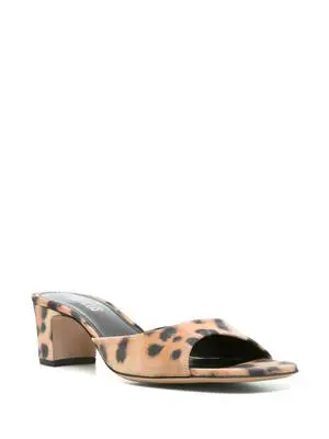 Paris Texas Lara Leopard Print Sandals - Neutrals