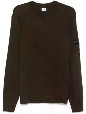 C.P. COMPANY Lens-detail Crewneck Sweater - Green