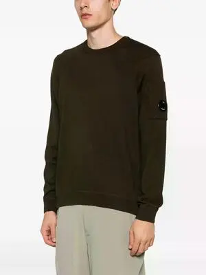 C.P. COMPANY Lens-detail Crewneck Sweater - Green