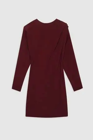 ANINE BING Haven Dress With Asymmetrical Draping - Cabernet