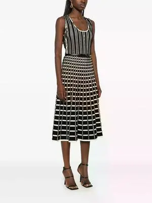 Elisabetta Franchi Micro-ruffles Detailed Midi Dress