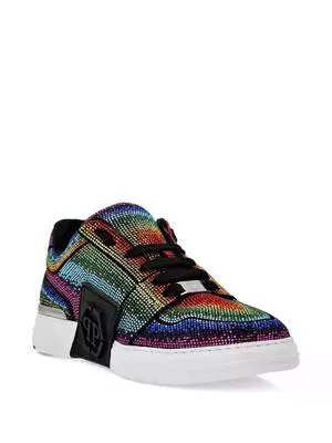 Philipp Plein Suede Sneakers With Rhinestone Embellishment - Blue