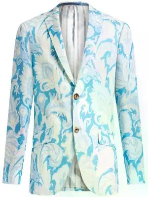 Etro Floral-jacquard Blazer - Blue