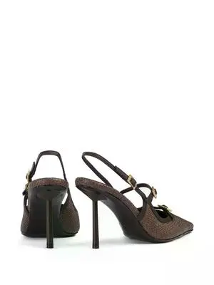 LE SILLA 80mm Morgana Slingback Pumps - Brown