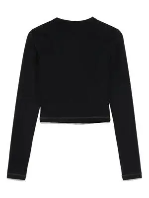 JIL SANDER Cropped Swim Top - Black