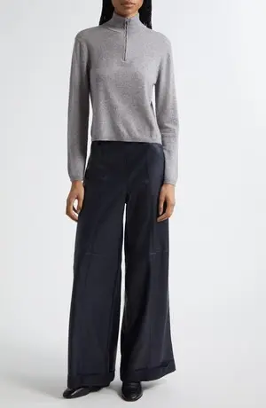 MM BY MAX MARA Mm Marina Faux Leather Wide Leg Pants