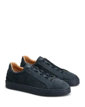 TOD'S Leather Low Top Sneakers - Blue