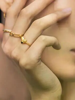Monica Vinader Heart Stacking Ring - Gold