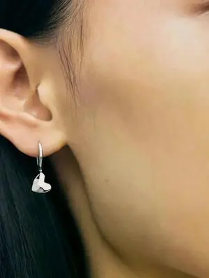 Monica Vinader Heart Drop Earrings - Silver