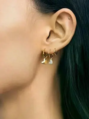 Monica Vinader Heart Drop Earrings - Gold