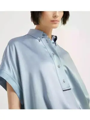 Brunello Cucinelli Satin Shirt - Blue