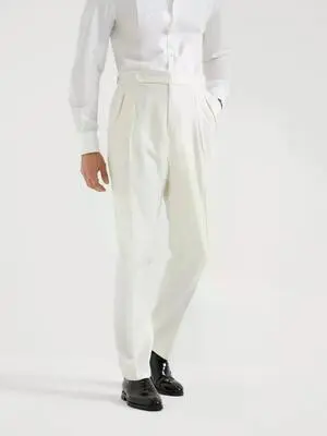 Brunello Cucinelli Pleat-detail Tuxedo Trousers - Neutrals