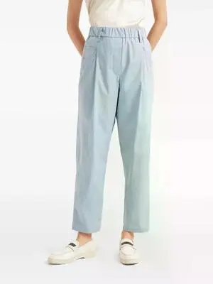 Brunello Cucinelli Monili Chain-detail Straight-leg Trousers - Blue
