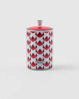 Prada Porcelain Scented Candle - Vienna Red Black/red