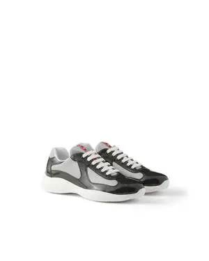 Prada America's Cup Sneakers In Patent Leather And Technical Fabric - Grey