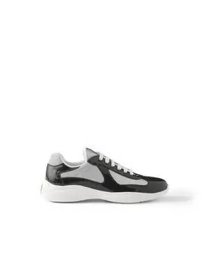 Prada America's Cup Sneakers In Patent Leather And Technical Fabric - Grey