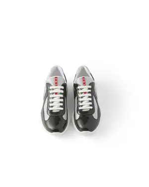 Prada America's Cup Sneakers In Patent Leather And Technical Fabric - Grey