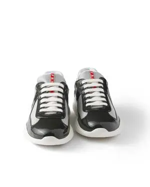 Prada America's Cup Sneakers In Patent Leather And Technical Fabric - Grey