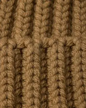 Prada Ribbed Beanie - Brown