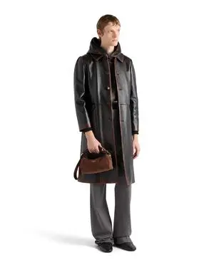 Prada Suede Leather Shoulder Bag - Brown