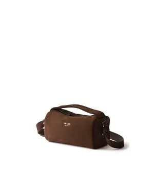 Prada Suede Leather Shoulder Bag - Brown