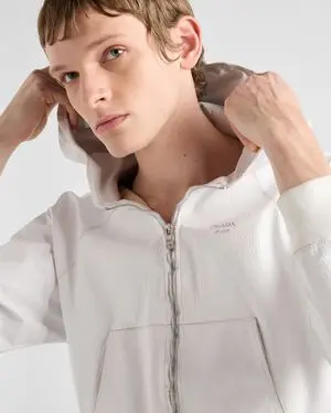 Prada Leather Zipper Hoodie