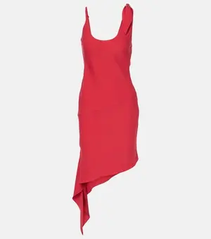 COURREGES Courrèges Scarf-detail Asymmetric Minidress - Red