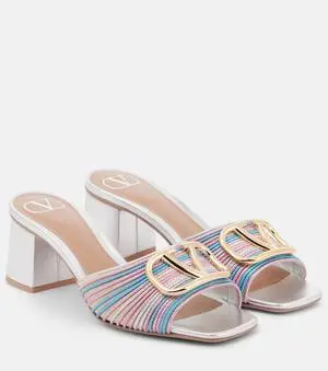Valentino Garavani Vlogo Signature Crochet Mules - Pink