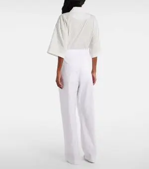 Khaite Trenton Wide-leg Cotton Poplin Pants