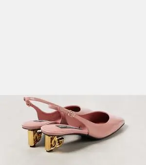 Dolce & Gabbana Jackie 40 Patent Leather Slingback Pumps - Pink